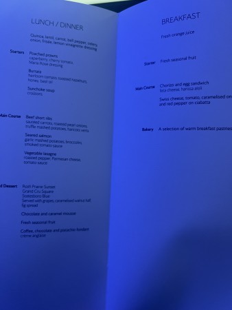BA club world menu - theDIBB