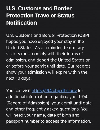Email from US Customs/Border Security - theDIBB